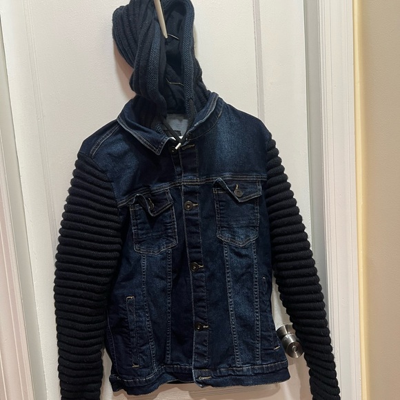 Lef Nelson” | Jackets & Coats | Mens Blue Denim Jacket With Black ...